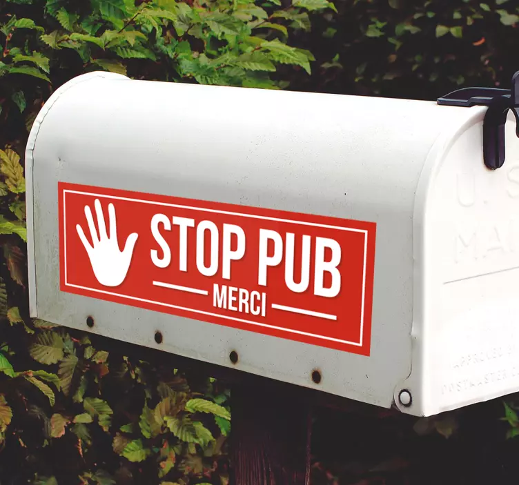 Sticker Maison Etiquette stop pub - TenStickers