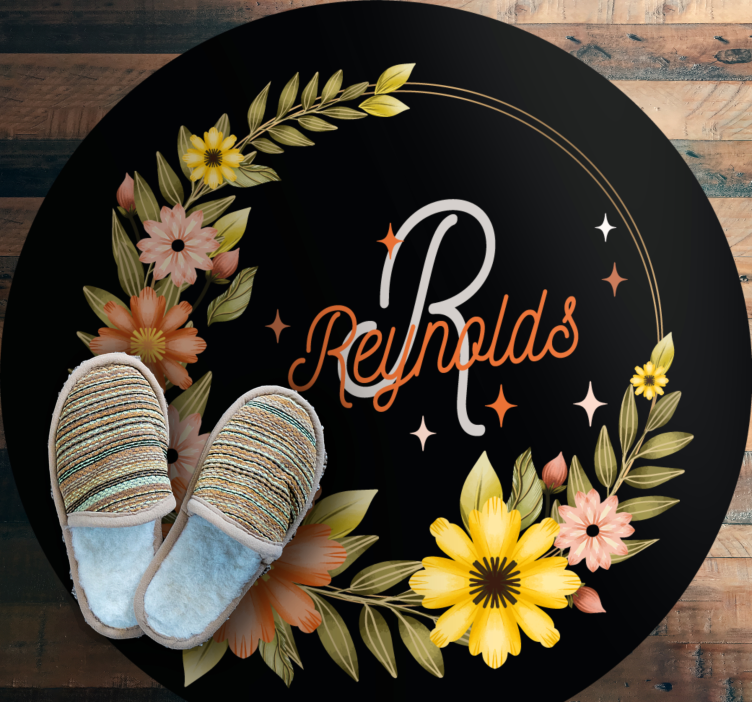 Tapis vinyle chambre nom floral de la couronne